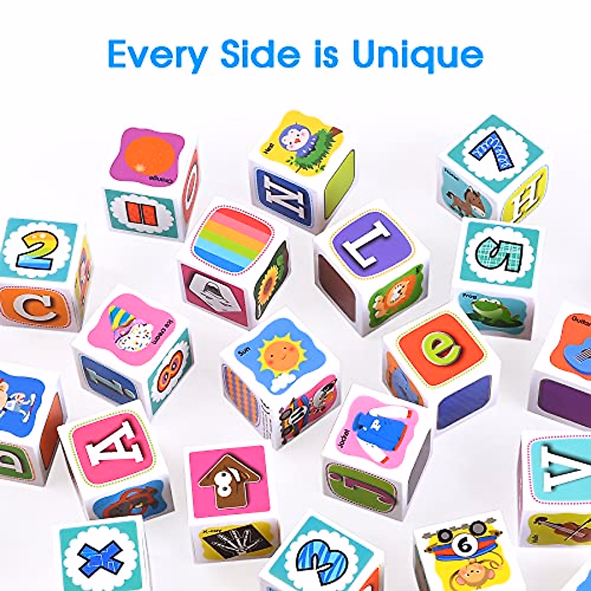 ABC Building Blocks for Toddlers 1-3,28pcs Plastic Baby Alphabet Letters Number Stacking Blocks, Preschool Learning Educational Montessori Sensory Toys Gifts for Kids Girls Boys