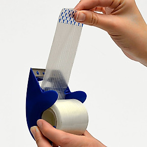 Seal-It Mail and Ship Strapping Tape, 2 Inches x 360 Inches, White, with Palmguard Dispenser Blue/Red (83716)