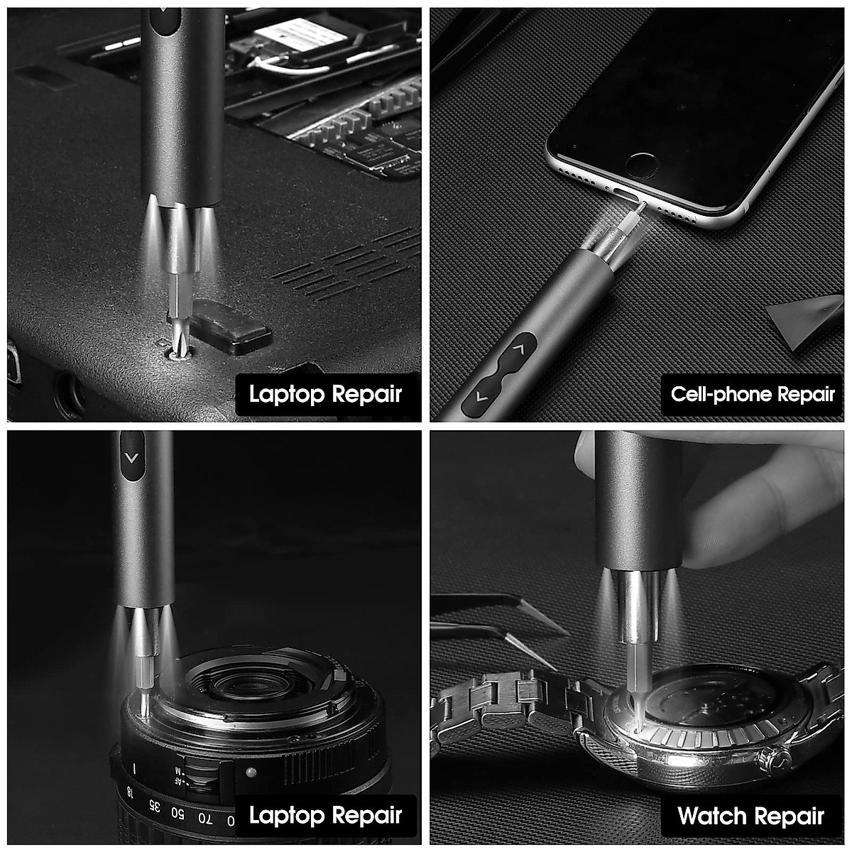 Mini Electric Screwdriver Set, SOONAN 120 in 1 Small Portable Cordless Power Screwdriver Set with 100 Precision Bits & LED Light & 20-bit Tool Set Handy Repair Tool for Phone Watch Camera Laptop