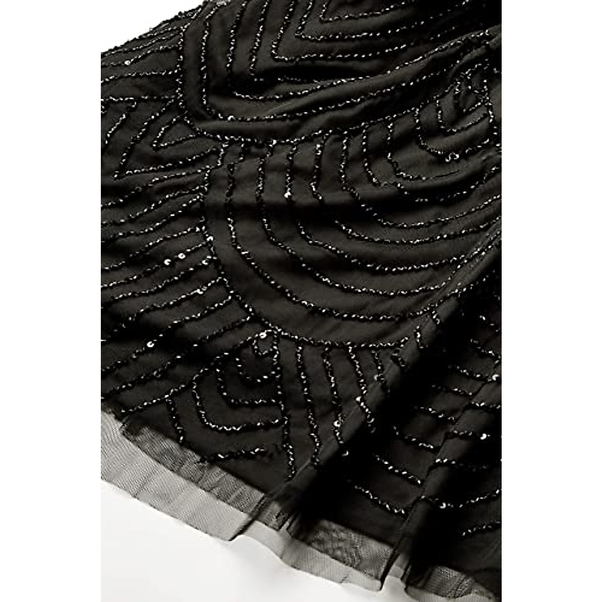 Adrianna Papell Women's Long Beaded Blouson Gown, Black, 16