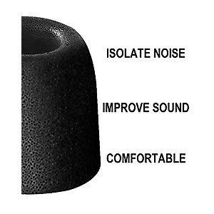 SIMOLIO Wireless TV Headset Replacement Ear Tips, Noise Isolation Memory Foam Earbuds for Under-Chin Headsets, Soft Replacement Earbuds for SIMOLIO Wireless TV Headphones (Black, 5 Pairs, Small Size)