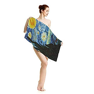 oFloral Van Gogh Classic Arts Starry Night Hand Towels Cotton Washcloths,Comfortable Soft Towels for Bathroom/Kitchen/Yoga/Golf/Hair/Face Towel for Men/Women/Girl/Boys 15X30 Inch