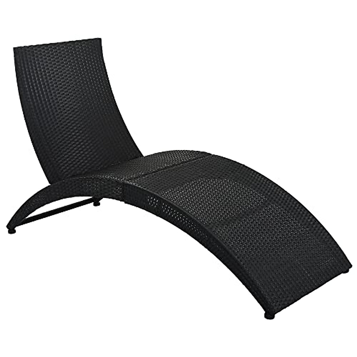 DHHU Foldable Chaise 2-Piece Sofa Set, Patio Wicker Sun Lounger with Removable Bolster Pillow, Green Cushion, Blue