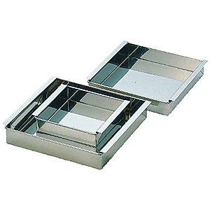 Endoshoji ATM07018 Commercial Egg Tofu Pan, 7.1 inches (18 cm), Kanto Type, Main Body: 18-8 Stainless Steel, Made in Japan