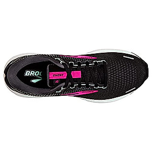 Brooks Women's Ghost 14 Neutral Running Shoe - Black/Pink/Yucca - 8.5 Medium
