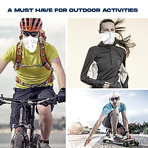 ARMORAY Face Mask Washable & Reusable Balaclava Neck Gaiter - Sun Protection Bandana Scarf Masks for Men & Women Hiking Fishing (WHITE)