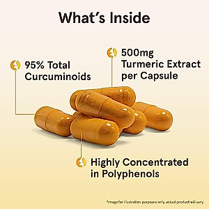 Jarrow Formulas Turmeric Curcumin Supplement - Curcumin 95, Turmeric Supplements, 500 mg for Antioxidant & Joint Support, 120 Capsules