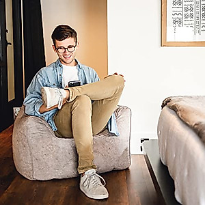 Big Joe Hug Bean Bag Chair, Gray Hyde, Faux Polyester Blend, 3 feet