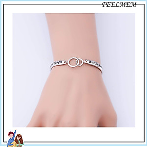 FEELMEM Life Is Tough But So Am I Bracelet Depression Suicide Mental Health Awareness Inspirational Jewelry Recovery Gift Keep Going Gift (Life Is Tough-silver)
