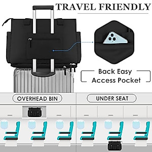 ETRONIK Weekender Bag for Women, Travel Duffel Bag with Shoes Compartment, Carry on Bags Fit 15.6" Laptop, Personal Item Bag for Airplanes, Sport Duffel Bag Overnight Bag with Toiletry Bag, Black