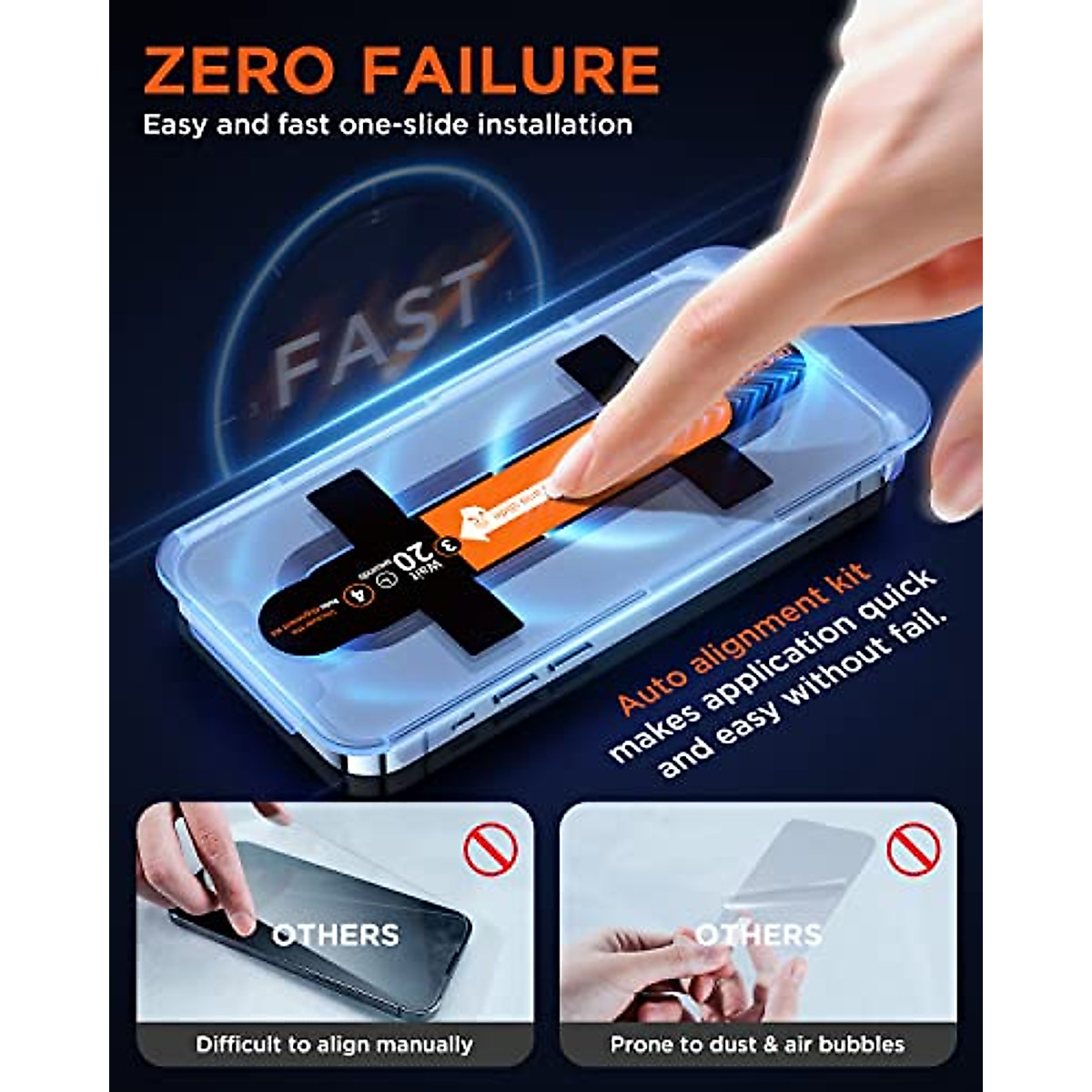 DIMONCOAT 4-PACK Privacy Screen Protector Compatible iPhone 13 Pro Max/ 14 Plus 6.7''[Auto Alignment Kit] [10X Military Protection] iPhone 13 Pro Max / 14 Plus Diamonds Hard Tempered Glass [Anti-Spy]