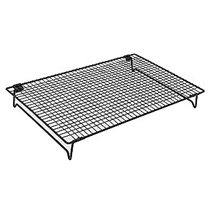 Asixxsix Cooling Rack, 17 x 11 Inches Oven and Dishwasher Safe Baking Rack, High Temperature Resistant Wire Rack with Small Mesh for Cooking, Roasting, Grilling, Dripping Dish, Fits Pans (Black)