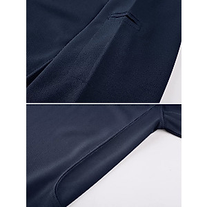 MAGCOMSEN Navy Blue Polo Shirts for Men T Shirts Short-Sleeve Hiking Shirts Hunting Shirt Tactical Shirts Navy L