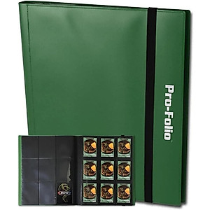 BCW Pro-Folio 9-Pocket Card Album - Green | Archival Safe, Side-Loading Trading Card Binder | Premium Collectible Storage Solution for Trading Cards, TCG, Sports Cards, and More - 360-Card Capacity
