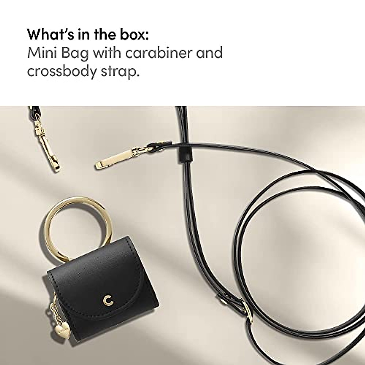 CYRILL Airpods 3 Case Cover Mini Bag Classic Leather Cute for Women Designed for Airpods 3 Generation Case (2021) - Black