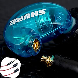 SE535 Cord with Microphone Compatible with SHURE SE215 SE846 SE425 SE535LTD-J SE315 YINYOO PRO H5 HQ5 Better Earphones (Red)