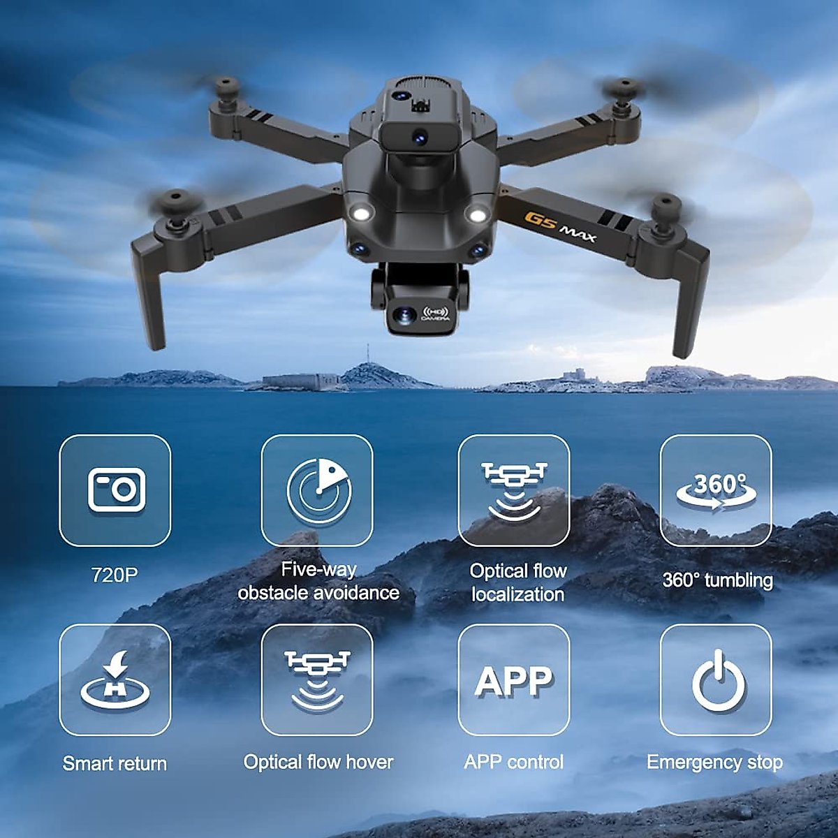 Geniboom Drone for Adults Obstacle Avoidance Video Small Foldable Aerial Drones for Kids 8-12 with Camera Hobby RC Quadcopter Drine Headless Mode One Key Take Off/Land
