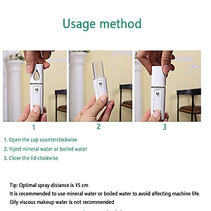 Nano Mist Sprayer - Makina Usb Charging Handheld Facial Beauty Skin Care Products Big Water Tank Ultrasonic Moisturizing Mini Nano Mister (L2White)