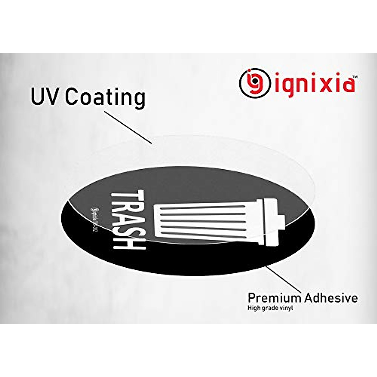 IGNIXIA (Pack of 4 Recycle & Trash Stickers Combo Indoor & Outdoor Trash Bin Decals Recycle & Trash Symbols Sticker 4 X 4 Inches Self Adhesive Peel & Stick (Blue and Black)