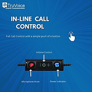 TruVoice USB Adapter Compatible with Any Jabra Quick Disconnect (QD) Wired Headset and Includes Volume Control and Mute Functionality (Connects Headset to PC, Laptop and Softphones)