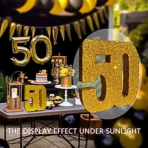 Eploger 50th Birthday Decorations for Men and Women,50th Anniversary Decorations,Gold Glitter 50th Birthday Centerpieces for Table Decorations,50th Table Topper Decor