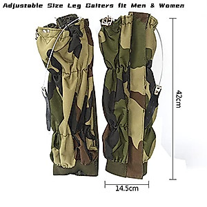 2 Pair Snake Gaiters Snake Boots Gaiters for Men Women Adjustable Waterproof Leg Gaiters for Hiking Hunting Trekking Trail Backpacking Snow Skiing Climbing Rattlesnake Snake Guards Snow Boot Gaiters…
