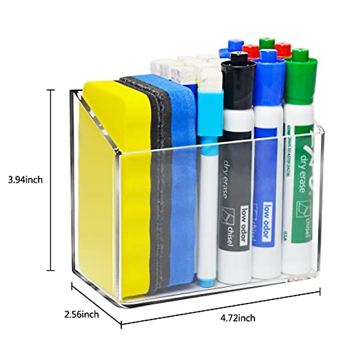 Magnetic Glass Whiteboard Holder, Magnetic Marker Holder, Magnetic Dry Erase Marker Holder, Whiteboard Marker Holder, Magnetic Pen Pencil Holder for Fridge,Whiteboards, Lockers,Transparent,1 Pack