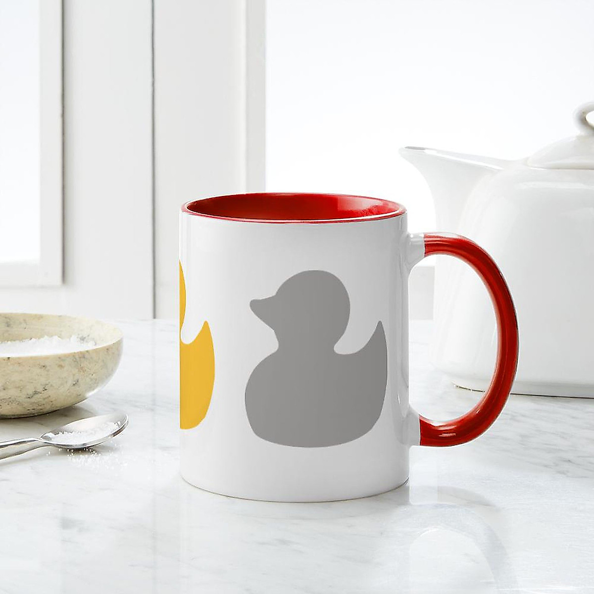 CafePress Duck Duck Gray Duck Mug Ceramic Coffee Mug, Tea Cup 11 oz