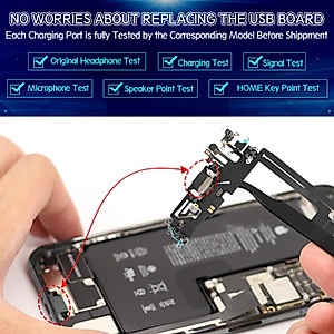 Dock Connector for iPhone 12 Pro Max USB Charging Port Flex Cable Replacement for iPhone 12 Pro Max Charger Dock Board Connector Assembly with Tools(Black)