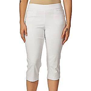 Briggs New York Womens Pull On Capri Pocket Casual Pants, White, 14 US