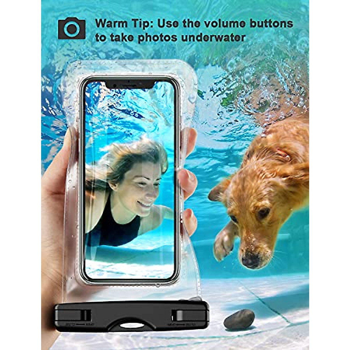 Waterproof Phone Pouch, 2 Pack Waterproof Case Underwater Cellphone Dry Bag, Compatible with iPhone13 12 Pro Max SE 11 Pro Max XS XR 8 7 Galaxy S20 S10 Google up to 7.0", with Lanyard for Swim Travel