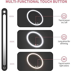 Make up Mirror with Lights, 1X/10X Magnifying Vanity Mirror with 46 LED Lights, 3 Lighting Modes, Brightness Adjustable and Rechargeable Personal Compact Travel Makeup Mirrors