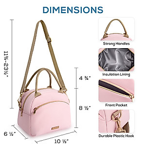 TOURIT Dual Compartment Lunch Bag Women Insulated with Cute Lunch Bags for Women