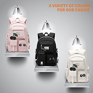 School Backpack Aesthetic Backpack for Girls Boys, Anti Theft Travel Daypack Laptop Backpacks for College Students, Cute Bookbag School Computer Bag for Outdoor Camping Hiking(black)