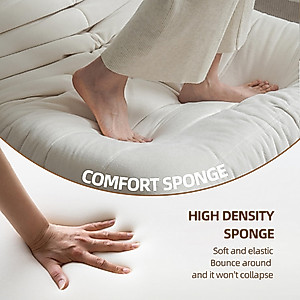 MDQMD Cream Style Adult Togo Sofa,Bean Bag Chair,White Fireside Chair (White)