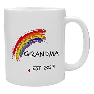 QDCFY Grandma EST 2023 Coffee Mug, Grandma Mug, Gifts for Grandma, Mothers Day Gifts for Grandma, Best Grandma Gifts from Grandchildren, Grandma Gifts for Birthday,11oz Grandma Coffee Mug