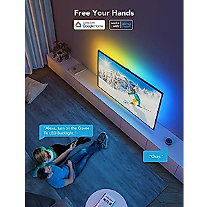 Govee TV LED Backlight, RGBIC TV Backlight for 55-75 inch TVs, Smart LED Lights for TV with Bluetooth and Wi-Fi Control, Works with Alexa & Google Assistant, Music Sync, 99+ Scene Modes, Adapter