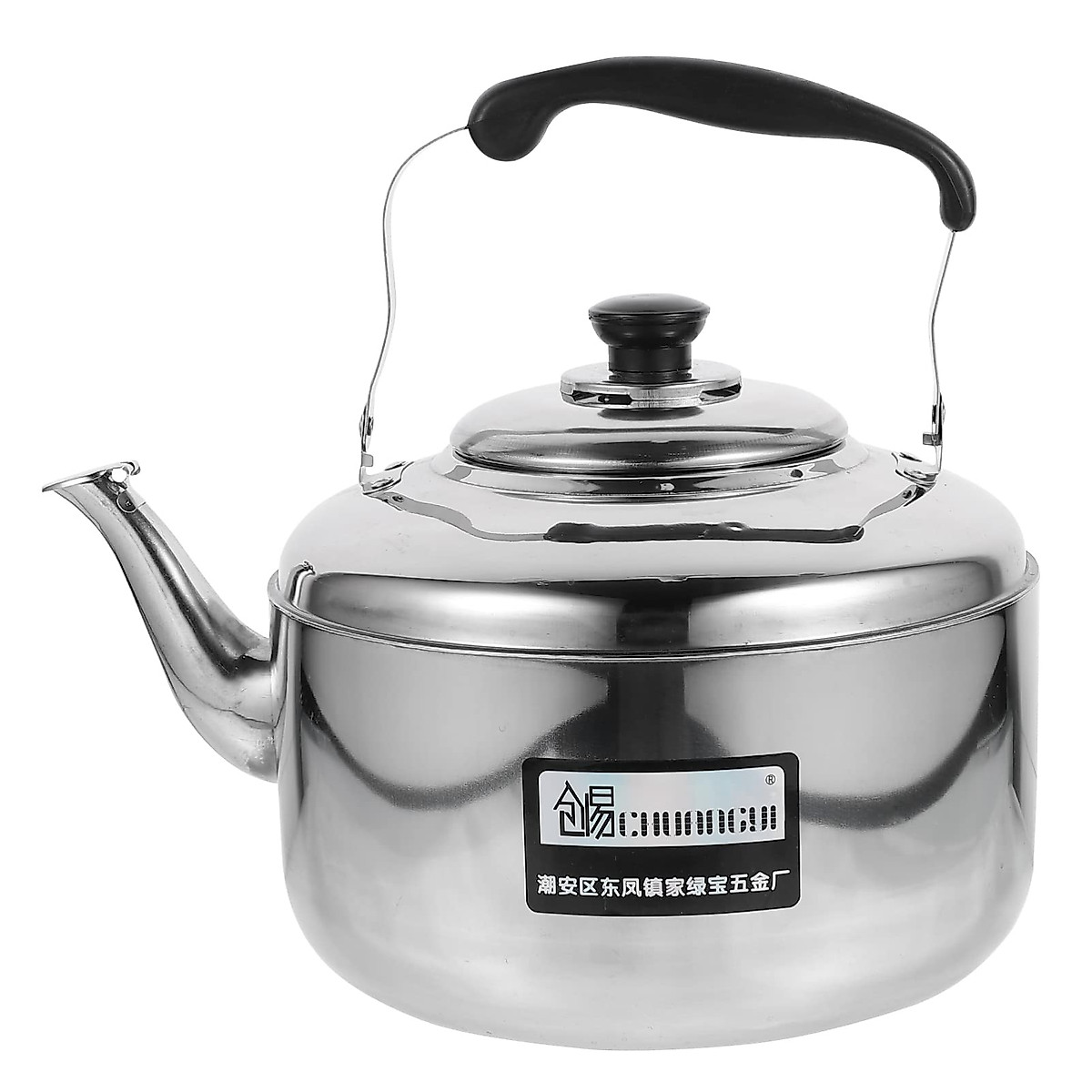 Cabilock 5L Whistling Tea Kettle Stainless Steel Tea Pot Ergonomic Handle Tea Water Pot Kitchen Stovetop Kettle for Home