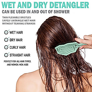 Fiora Naturals Hair Detangling Brush -100% Bio-Friendly Detangler hair brush w/Ultra-soft Bristles- Glide Through Tangles with Ease - For Curly, Stright, Women, Men, Kids, Toddlers, Wet and Dry Hair