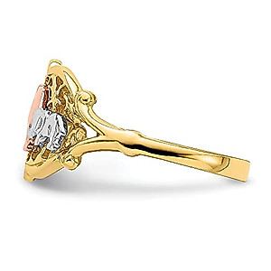 IceCarats 14K Two Tone Gold White Elephants Ring Size 7