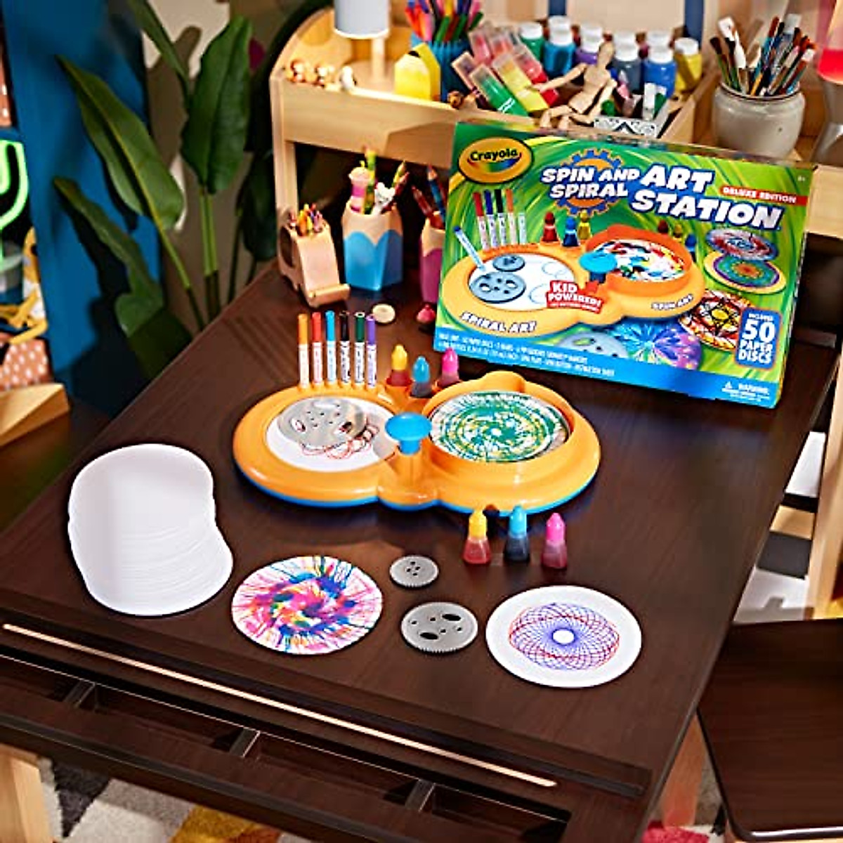Crayola Spin & Spiral Art Station Deluxe, DIY Crafts, Toys for Boys & Girls, Gift, Ages 5, 6, 7, 8