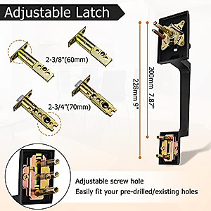 Azdele Black Front Door Handle Set, Entry Door Handle Set with Door Lever Reversible for Right and Left Handed Doors, Single Cylinder Exterior Door Handleset with Lower Half Lever, Matte Black