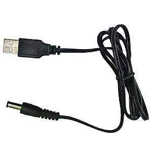 UPBRIGHT USB A to Barrel 5V DC Charging Cable Charger Power Cord Compatible with AMZTOLIFE TC1022 TCM3 bk01 DMM Rechargeable Lighted Makeup Mirror 8 Inch Magnifying LED Vanity w/ 1X 10X Magnification