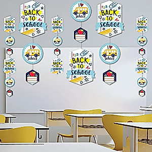 Big Dot of Happiness Back to School - First Day of School Classroom DIY Dangler Backdrop - Hanging Vertical Decorations - 30 Pieces