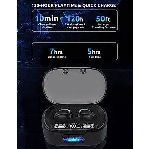 Wireless PRO Bluetooth 5.3 Earbuds Compatible with Samsung Galaxy S3 Slim + 2,000mah PowerBank 36 Hour Use, Wireless IPX4 Waterproof/Sweatproof/Noise Reduction with Quad Mic