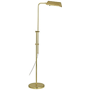 Regency Hill Tony Traditional Adjustable Pharmacy Floor Lamp Standing with USB Charging Port 54" Tall Brass Gold Metal Rotating Head Decor for Living Room Reading House Bedroom Home Office