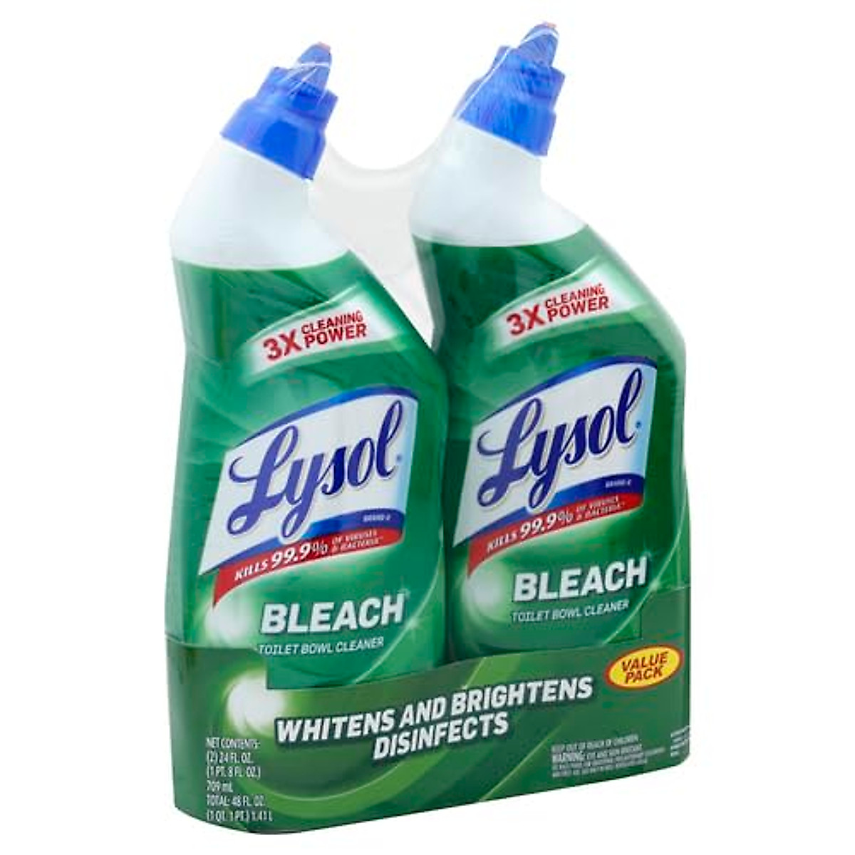 Lysol Toilet Bowl Cleaner W. Bleach, 48oz (2x24oz), 10X Cleaning Power