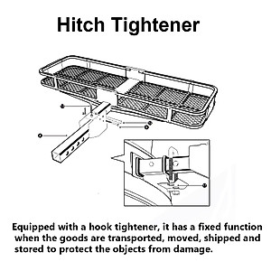 HUUHRIN 60"x21"x6" Cargo Hitch Carrier - 550lbs Capacity Trailer Hitch Cargo Carrier with Waterproof Bag Cover, Net and 2 Reinforced Straps - Folding Car Cargo Carrier Hitch Mount(Black)