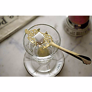 Wormwood Leaf Absinthe Spoon, Gold-Plated and 10 Sugar Cubes (5 packets) by Bonnecaze