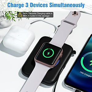 Portable Wireless Charger for Apple Watch, 5000mAh Magnetic iWatch Charger Power Bank with Built in Cable, Travel Battery Pack for Apple Watch Series 8/Ultra/7/6/5/4/3/2/SE/Nike& iPhone 14/13/12/11